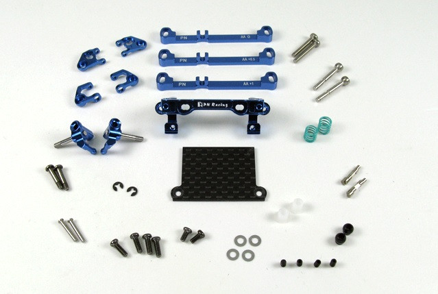 PN Racing Mini-Z V3 MR03/PNR2.5W Double A-Arm Front Suspension (Blue)
