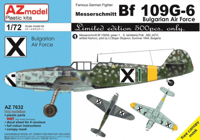 AZmodel 1:72 Messerschmitt Bf 109 G-6, Bulgarian Air Force AZ7632