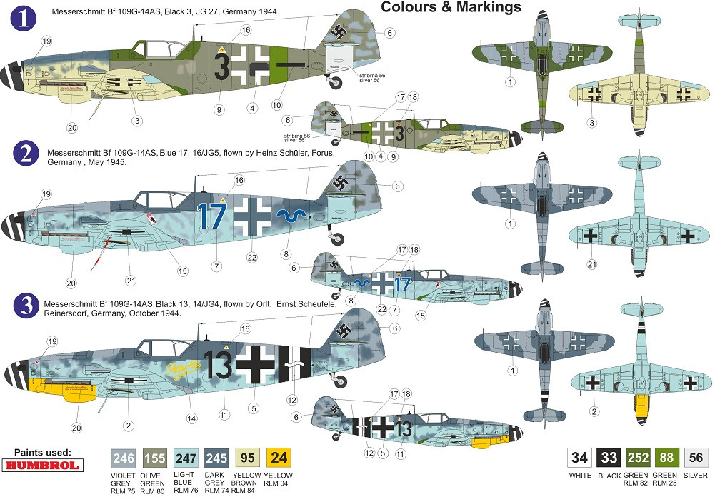 AZmodel 1:72 Messerschmitt Bf 109 G-14/AS „Reich Defence“ AZ7657