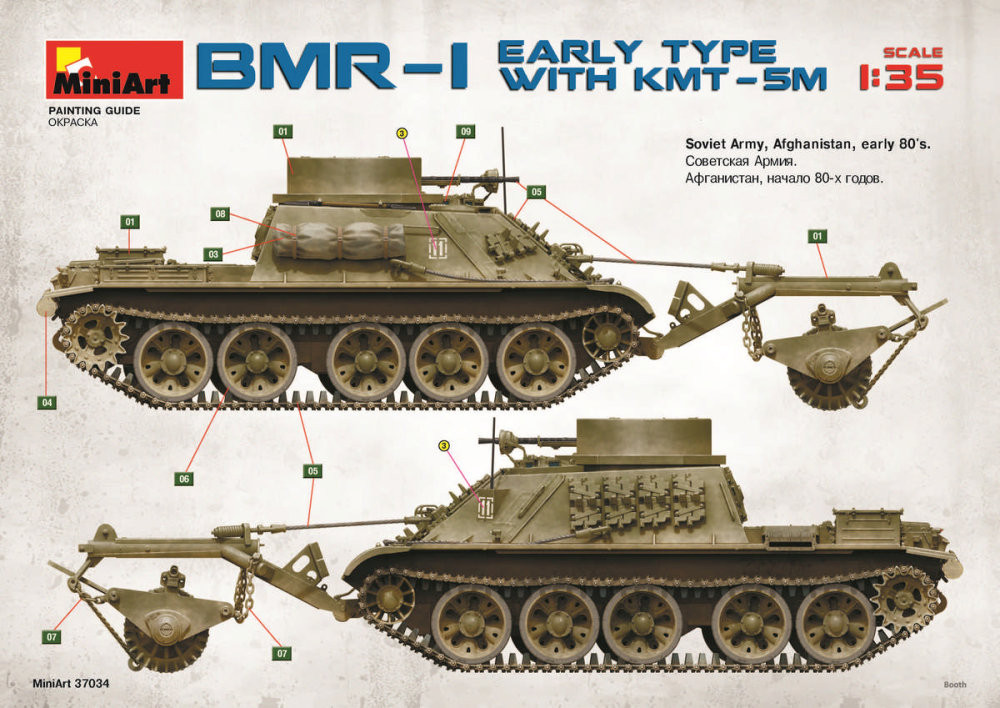 MiniArt 1:35 BMR-1 Early Mod. w/ KMT-5M 37034