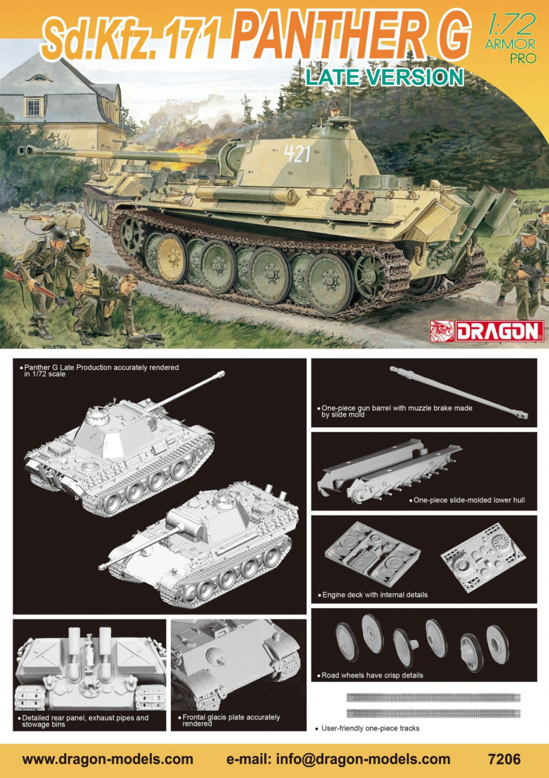 Dragon 1:72 Panther Ausf.G Late Production 7206
