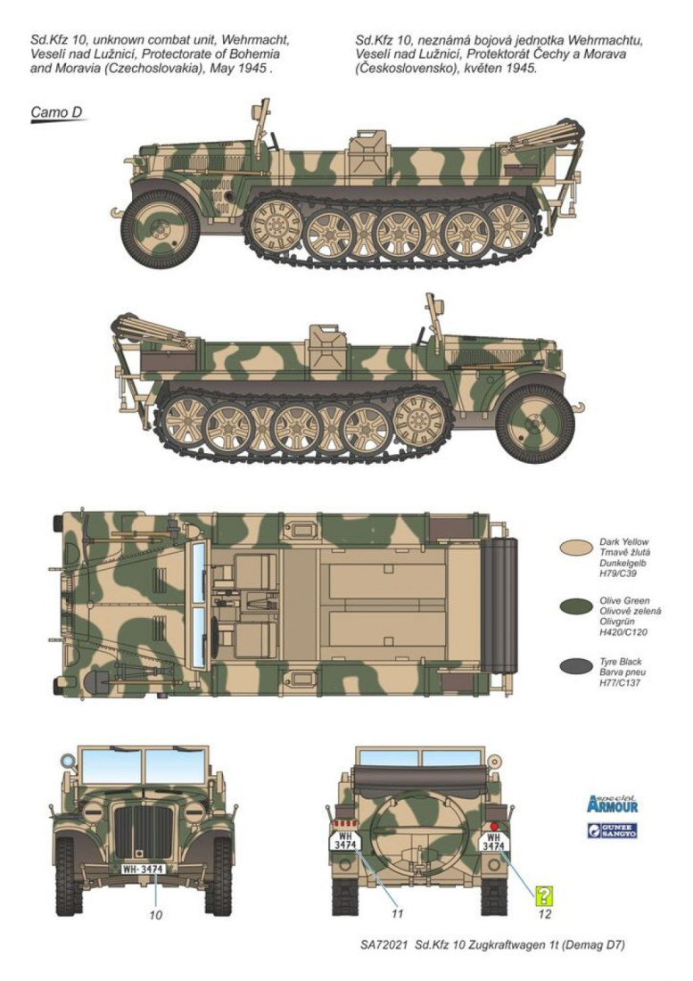 Special Hobby 1:72 Sd.Kfz.10 Zugkraftwagen 1t (Demag D7) 100-SA72021