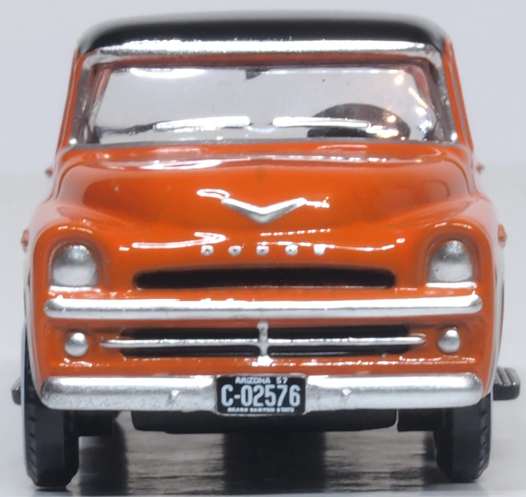 Oxford 1:87 Dodge D100 Pick Up 1957 Omaha Orange and Jewel Black 87DP57004