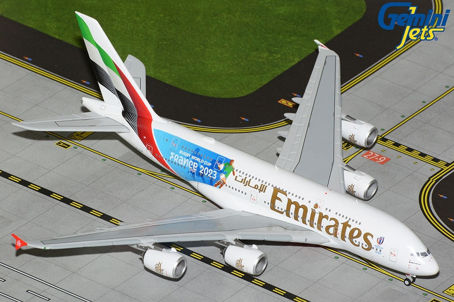 1:400 Airbus A380-861, Emirates, Rugby World Cup France 2023 Colors