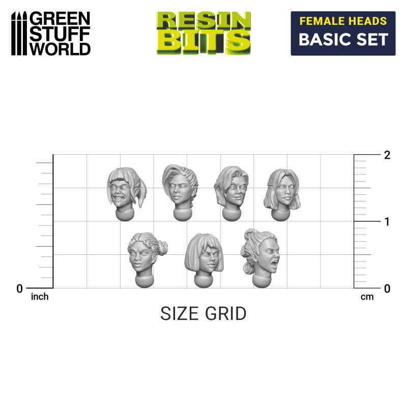 Green Stuff World Resin Female Heads – resinové ženské hlavy (14 ks ...